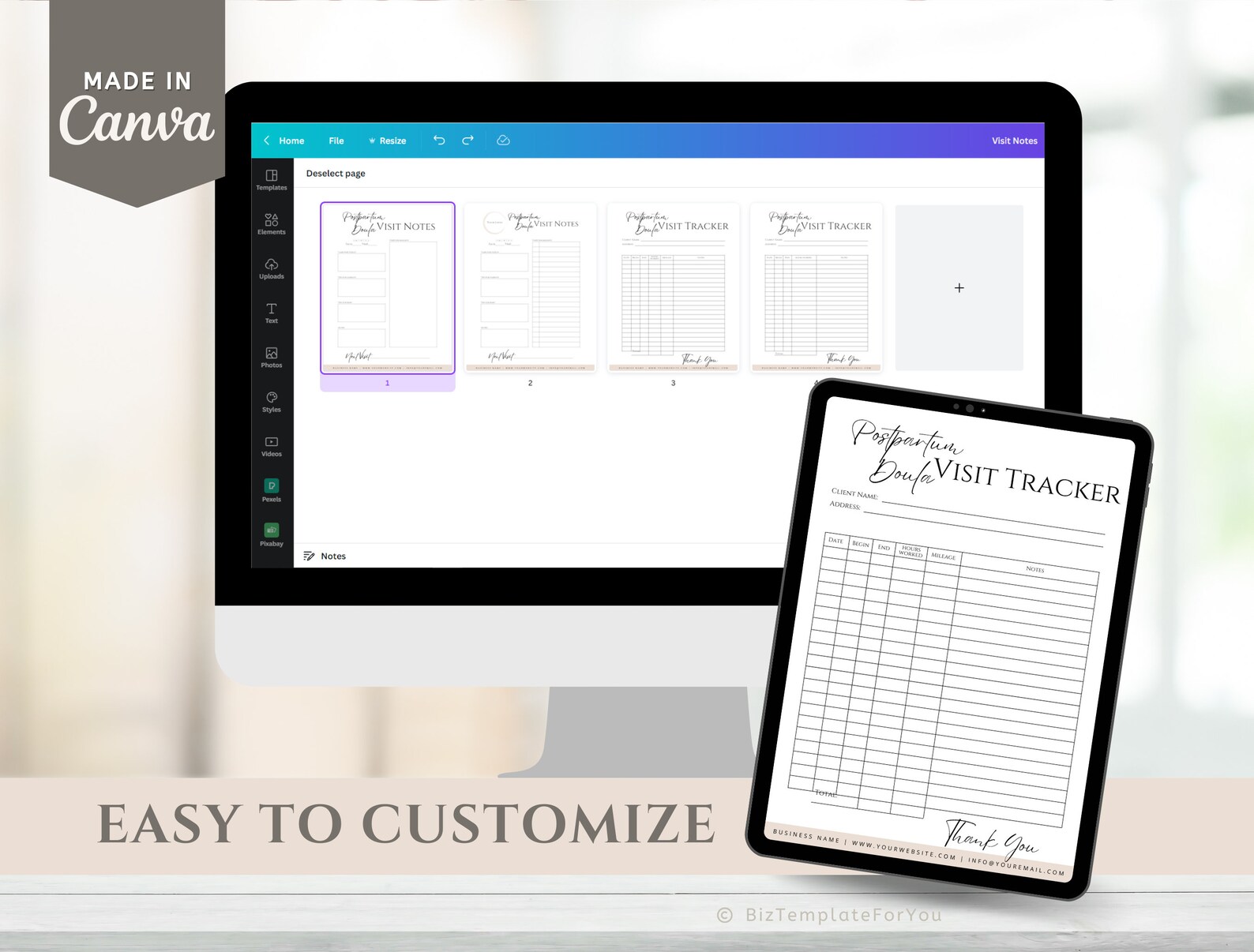Editable Postpartum Doula Visits Notes and Tracker Templates. - Etsy