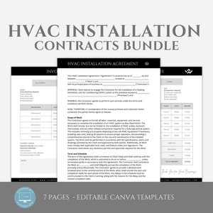 Editable HVAC Installation Contract Template, HVAC Services Agreement ...
