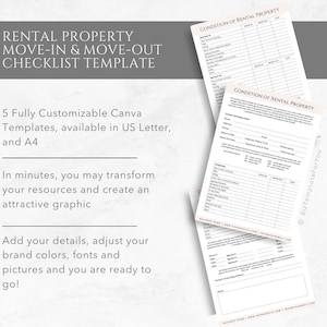 Editable Rental Property Move In/out Checklist, Professionally Designed ...