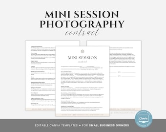 Editable Mini Session Photography Contract Template. Mini Session ...