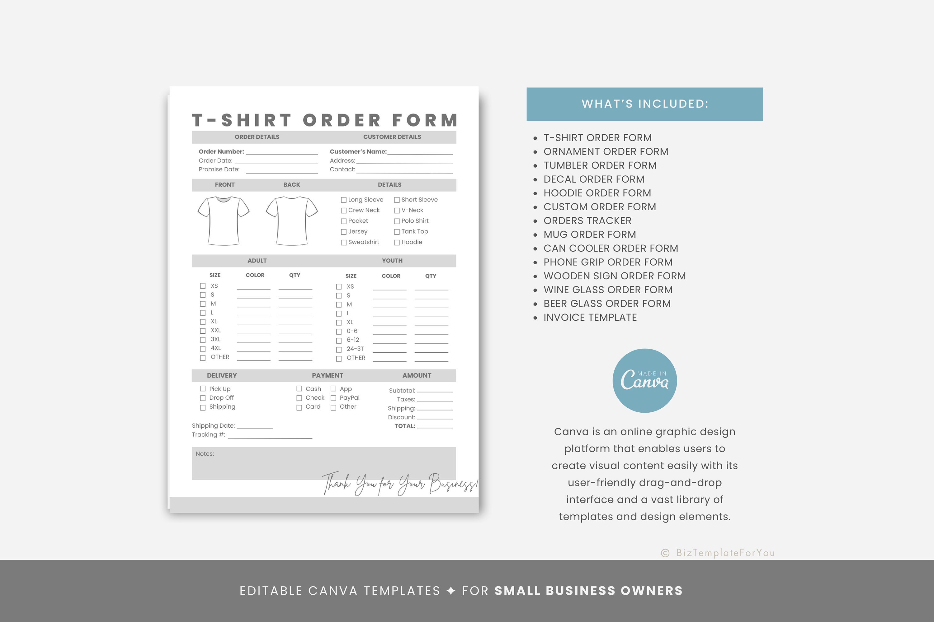 Editable 14 Order Forms Template Bundle, Printable Order Forms Template ...