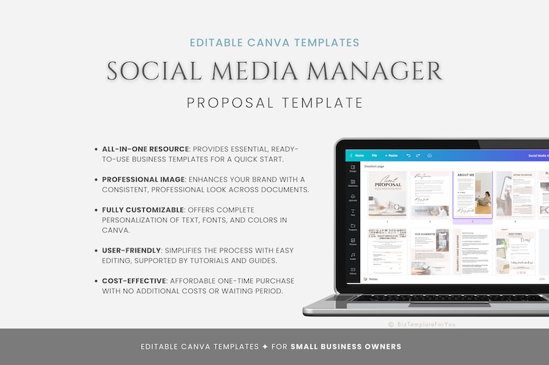 Editable Social Media Manager Proposal Template, Freelance Social Media ...