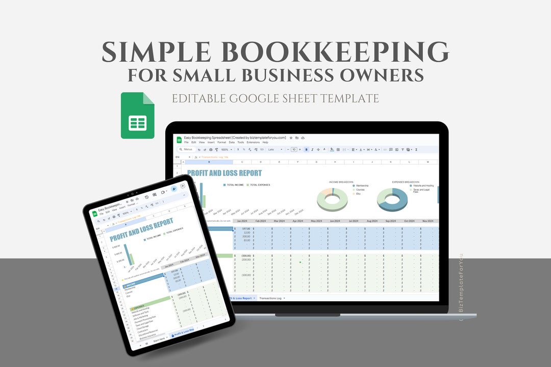 Simple Small Business Bookkeeping Spreadsheet, Business Income and ...