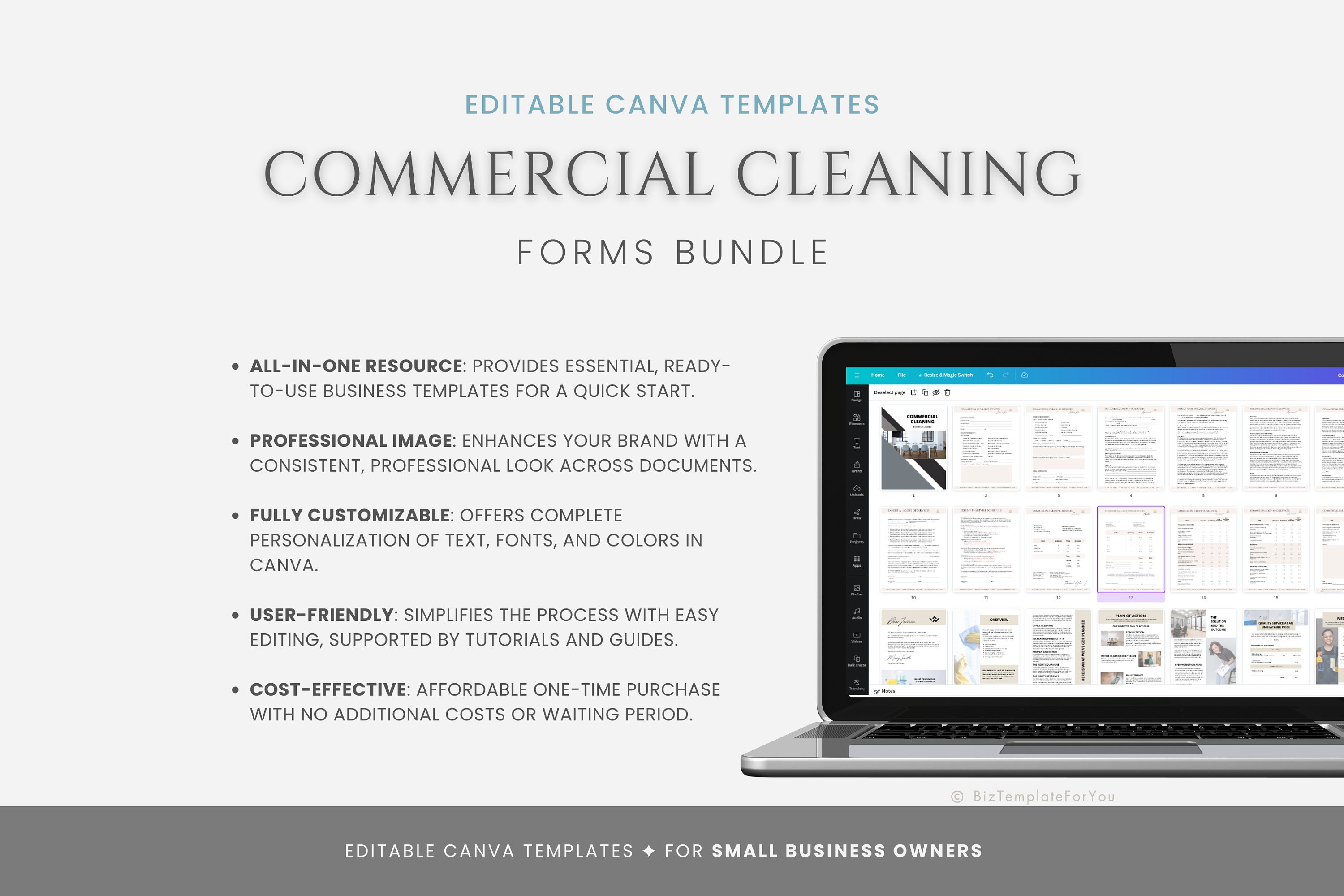 Editable Commercial Cleaning Forms Bundle, Fully Editable in Canva ...