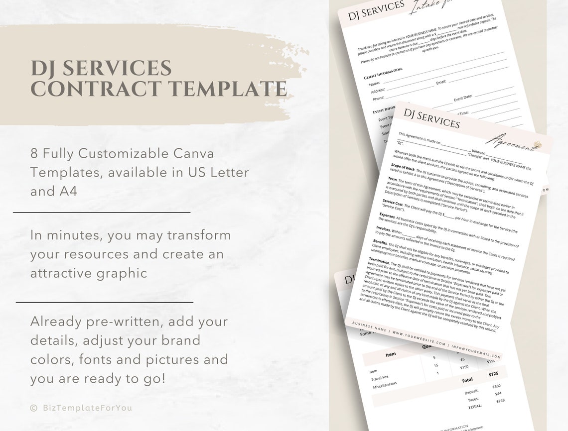Editable DJ Services Contract Template Wedding DJ Business - Etsy Editable DJ Services Contract Template Wedding DJ Business - Etsy