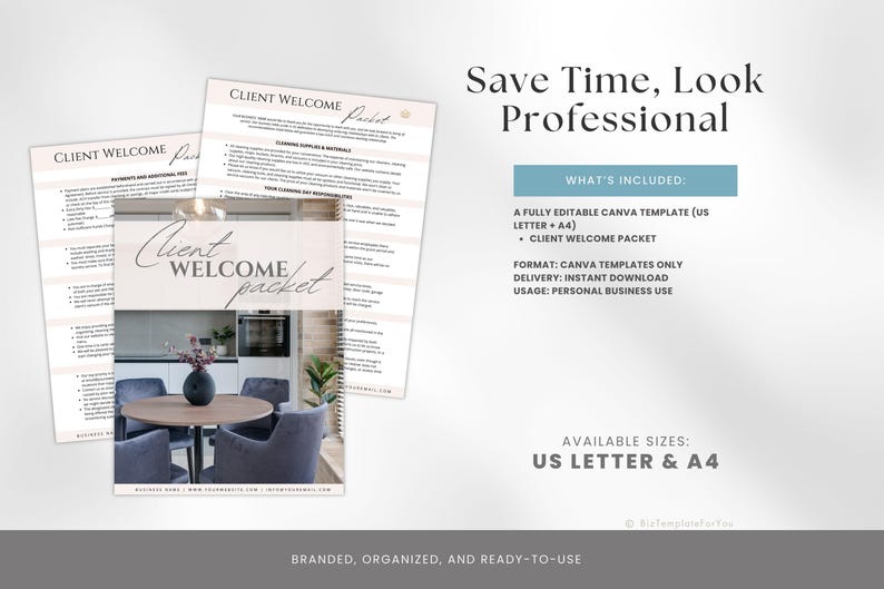Cleaning Services Client Welcome Packet, Editable Client Onboarding ...