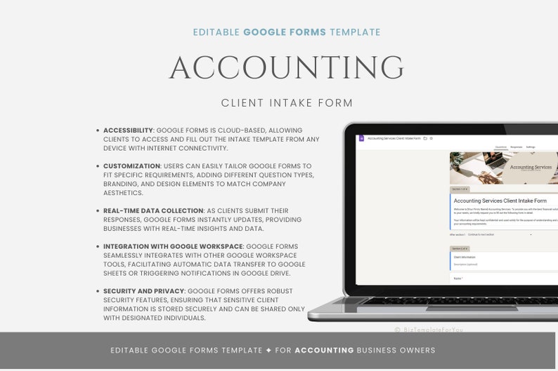 Editable Accounting & Bookkeeping Intake Form Template, Freelance ...
