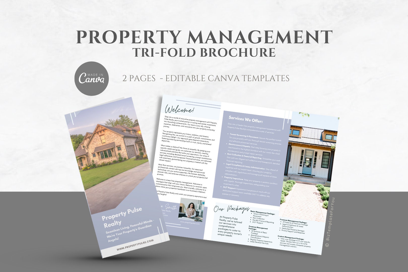 Editable Property Management Tri-fold Brochure Template Property ...