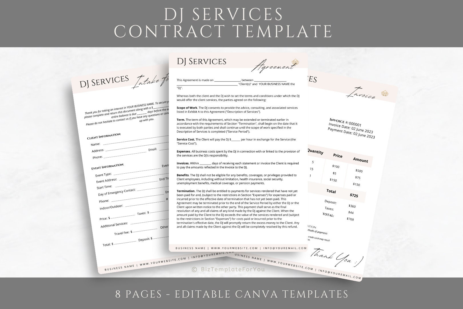 Editable DJ Services Contract Template, Wedding DJ Business Forms ... Editable DJ Services Contract Template, Wedding DJ Business Forms ...