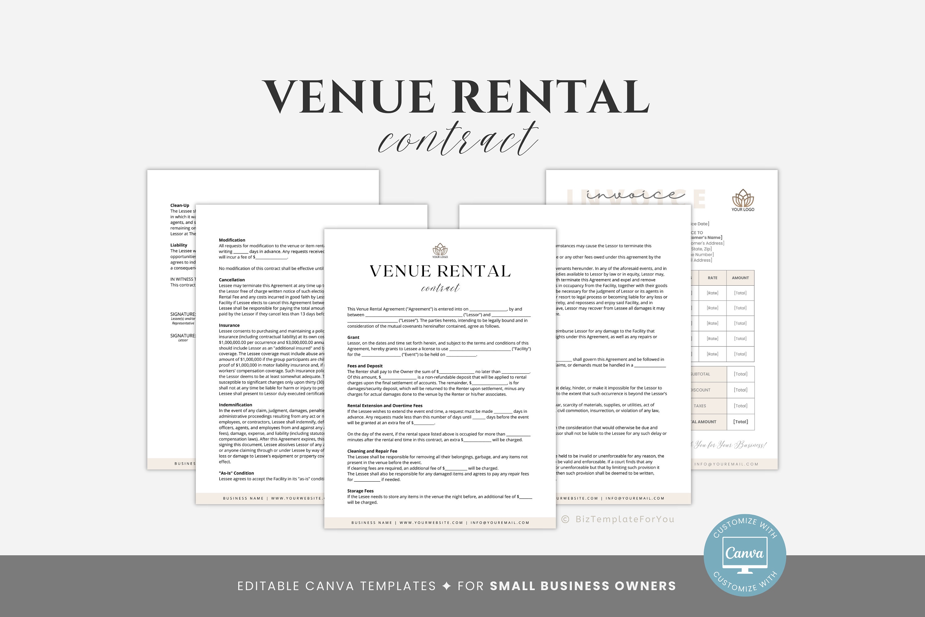Editable Event Venue Rental Agreement Template, Event Facilities Rental ...
