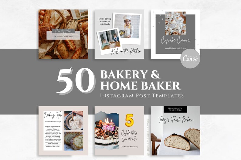 50 Editable Bakery Instagram Post Canva Templates Home Baker - Etsy
