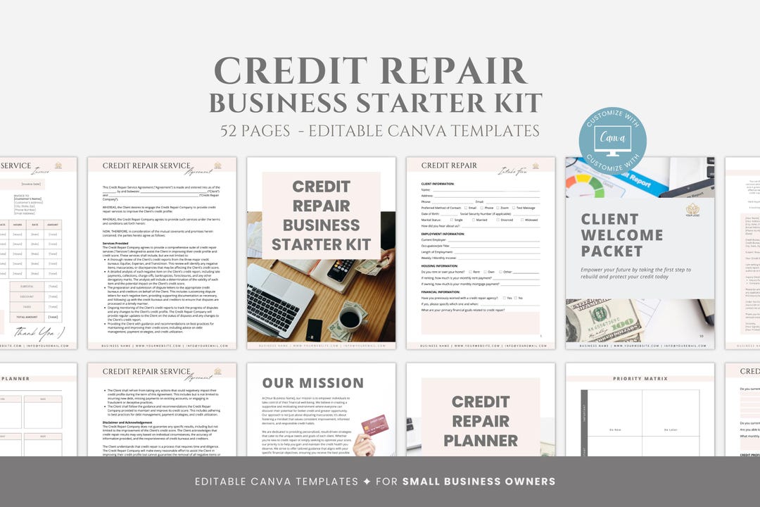 Editable Credit Repair Business Starter Kit, Contract, Intake Form ...
