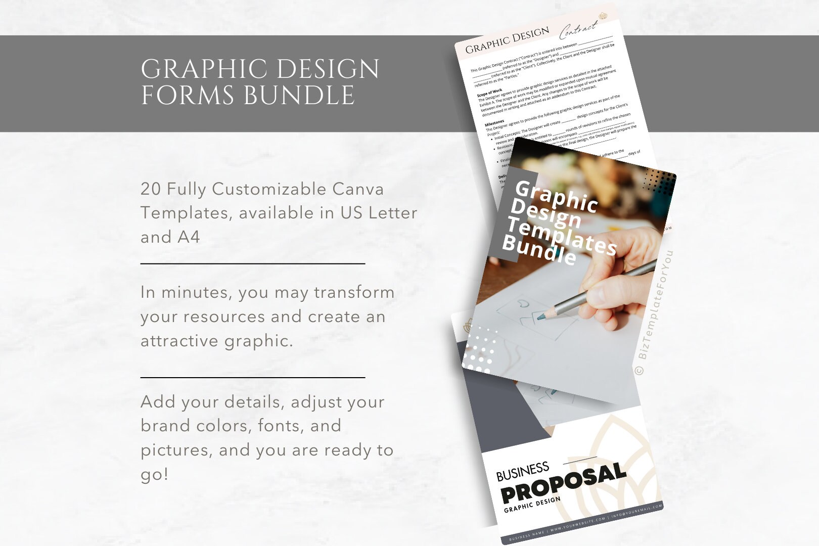Editable Graphic Design Forms Templates Bundle, Graphic Design Service ...