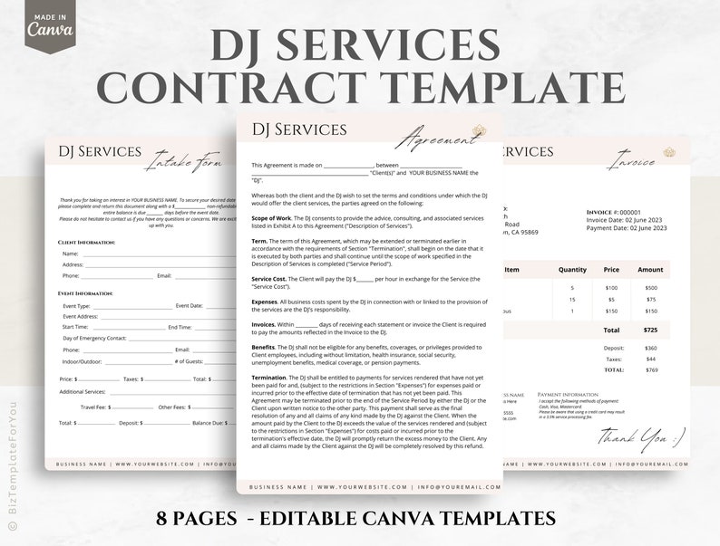 Editable DJ Services Contract Template Wedding DJ Business - Etsy Editable DJ Services Contract Template Wedding DJ Business - Etsy