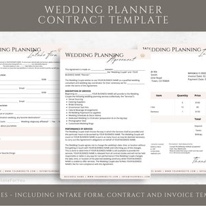 Editable Wedding Planner Contract Template Event Intake Form - Etsy