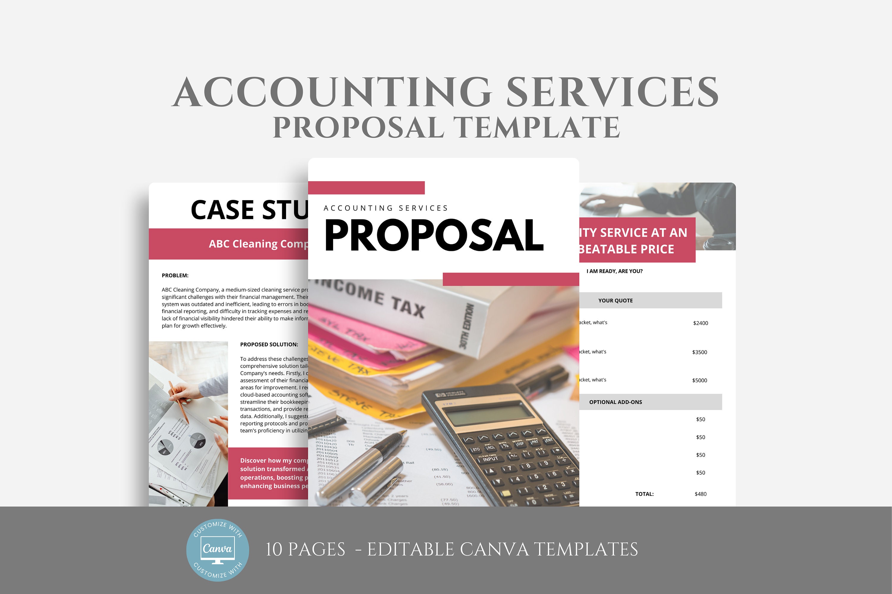 Editable Accounting Services Proposal Template, Freelance Accountant ...