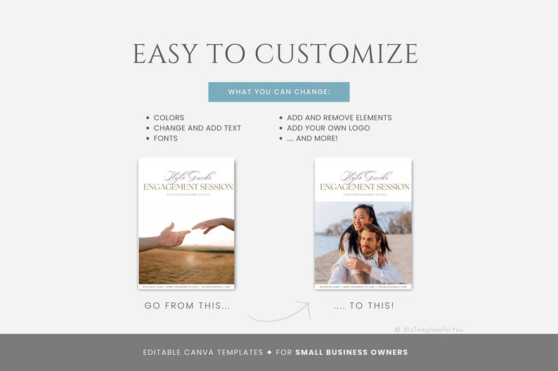 Editable Engagement Session Style Guide Photography Template, Pre ...