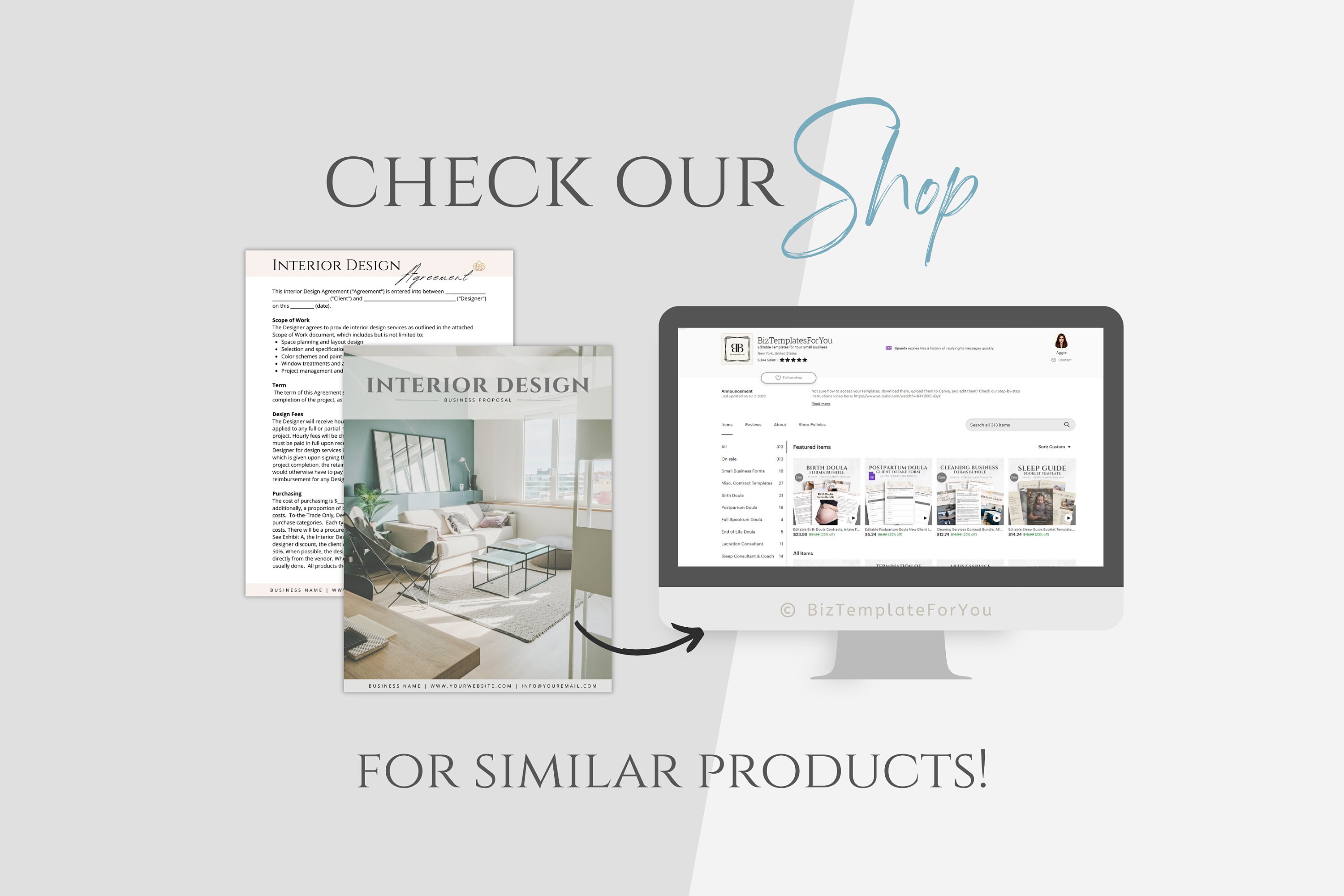 Editable Interior Design Business Templates Bundle, Interior Designer ...