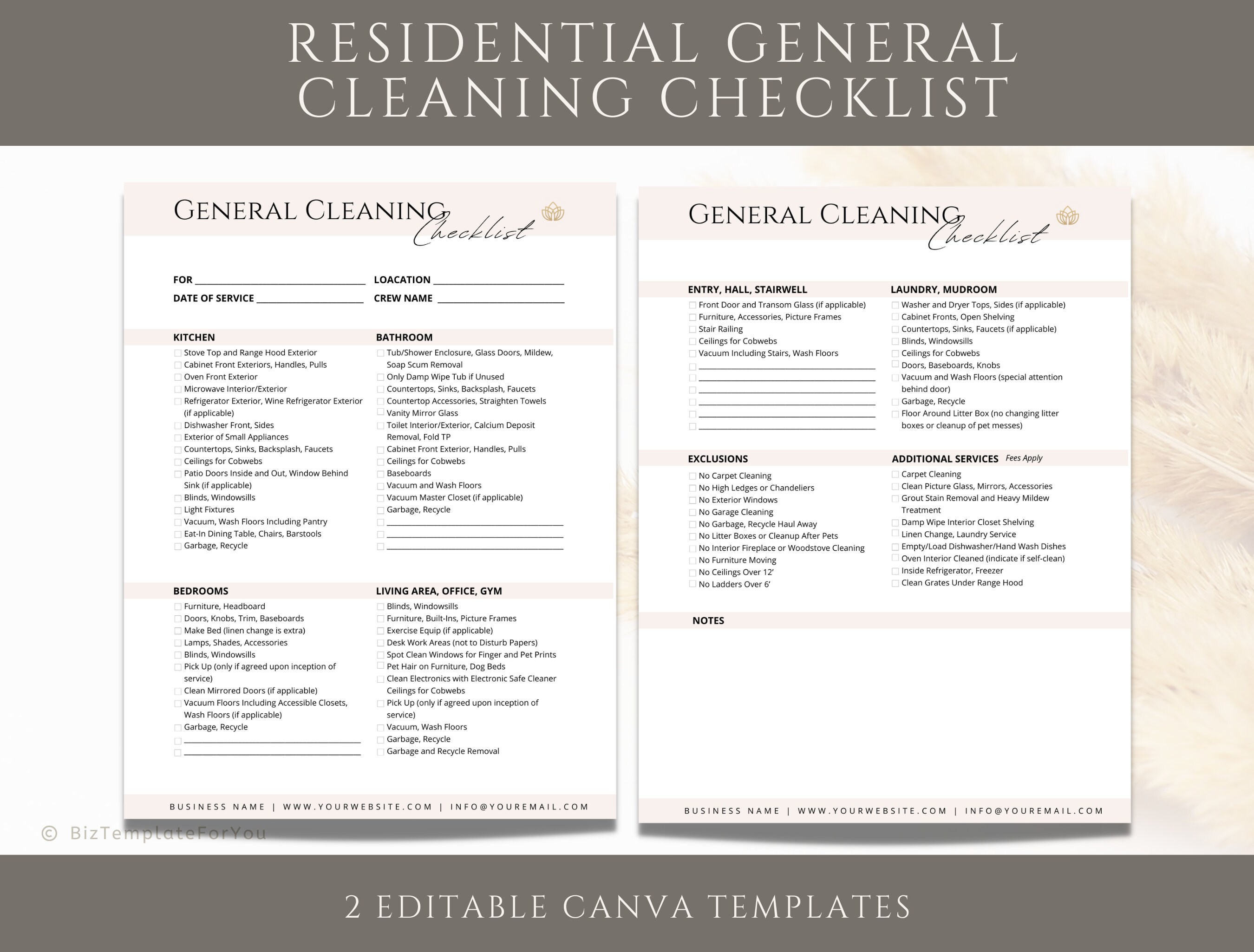 Residential General Cleaning Checklist Editable House - Etsy Australia
