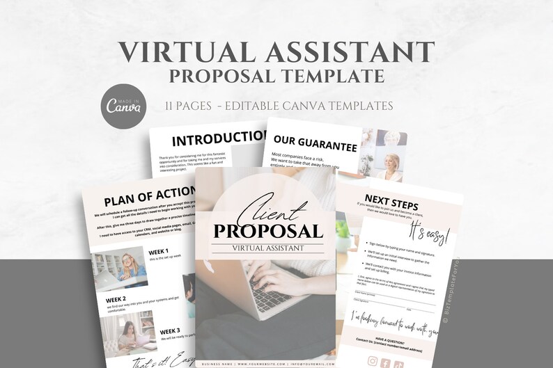 Editable Virtual Assistant Proposal Template Freelance - Etsy