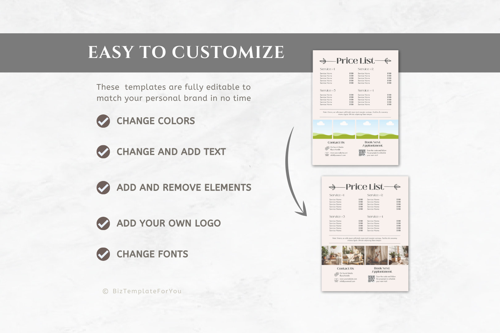 Editable Scan to Pay Template Small Business Price List Canva - Etsy