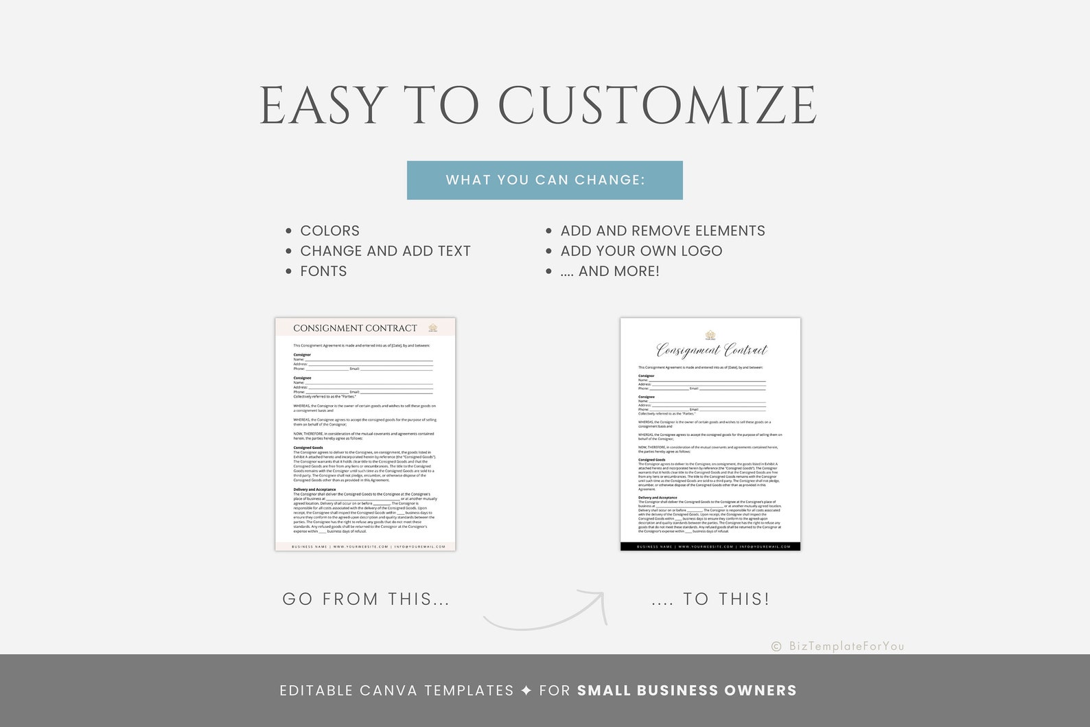Editable Consignment Contract Template, Product Consignment Agreement ...