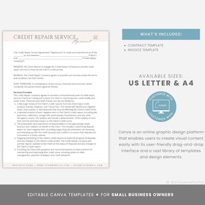 Editable Credit Repair Services Agreement Template, Freelance Credit ...