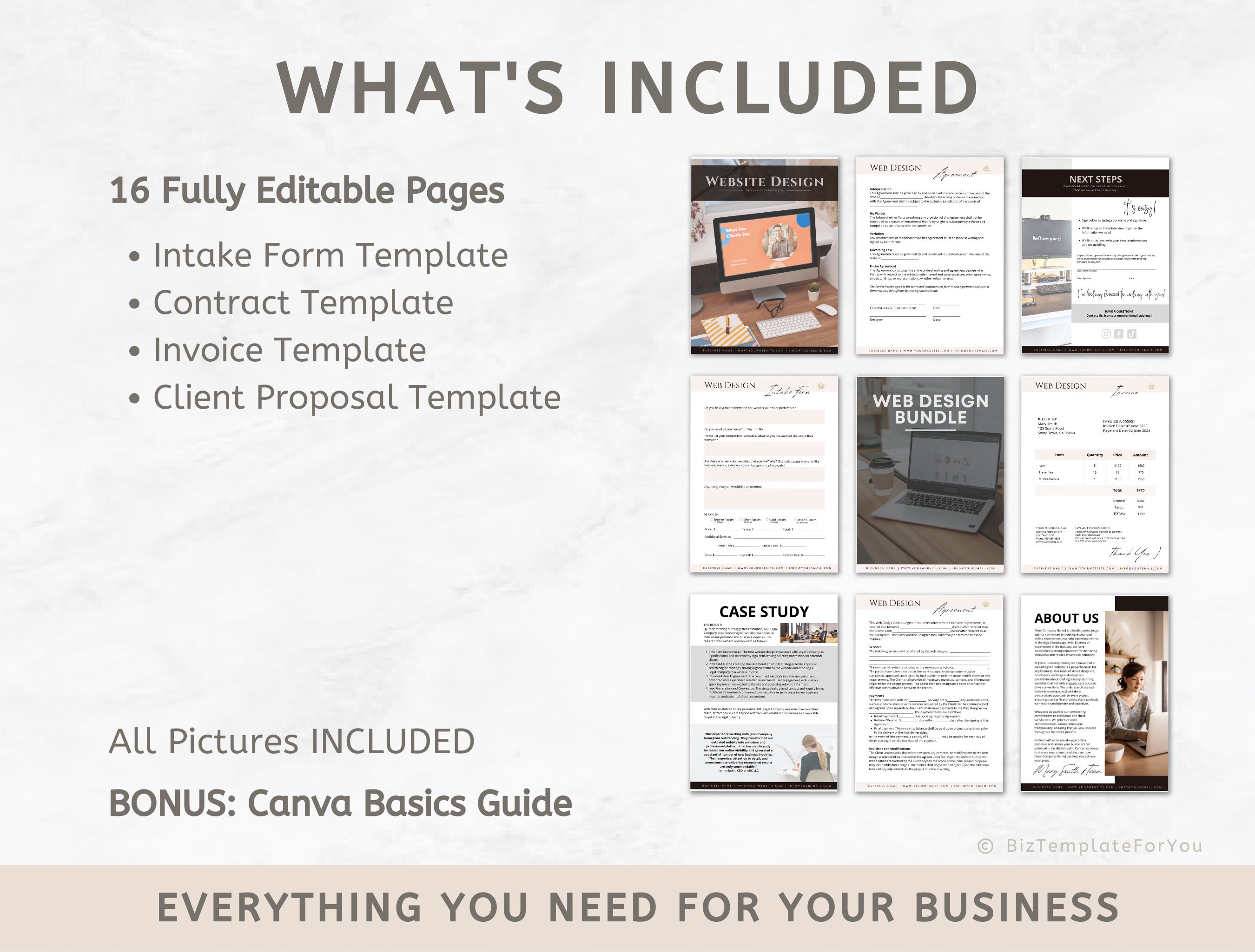 Editable Web Design Templates Bundle Freelance Website - Etsy