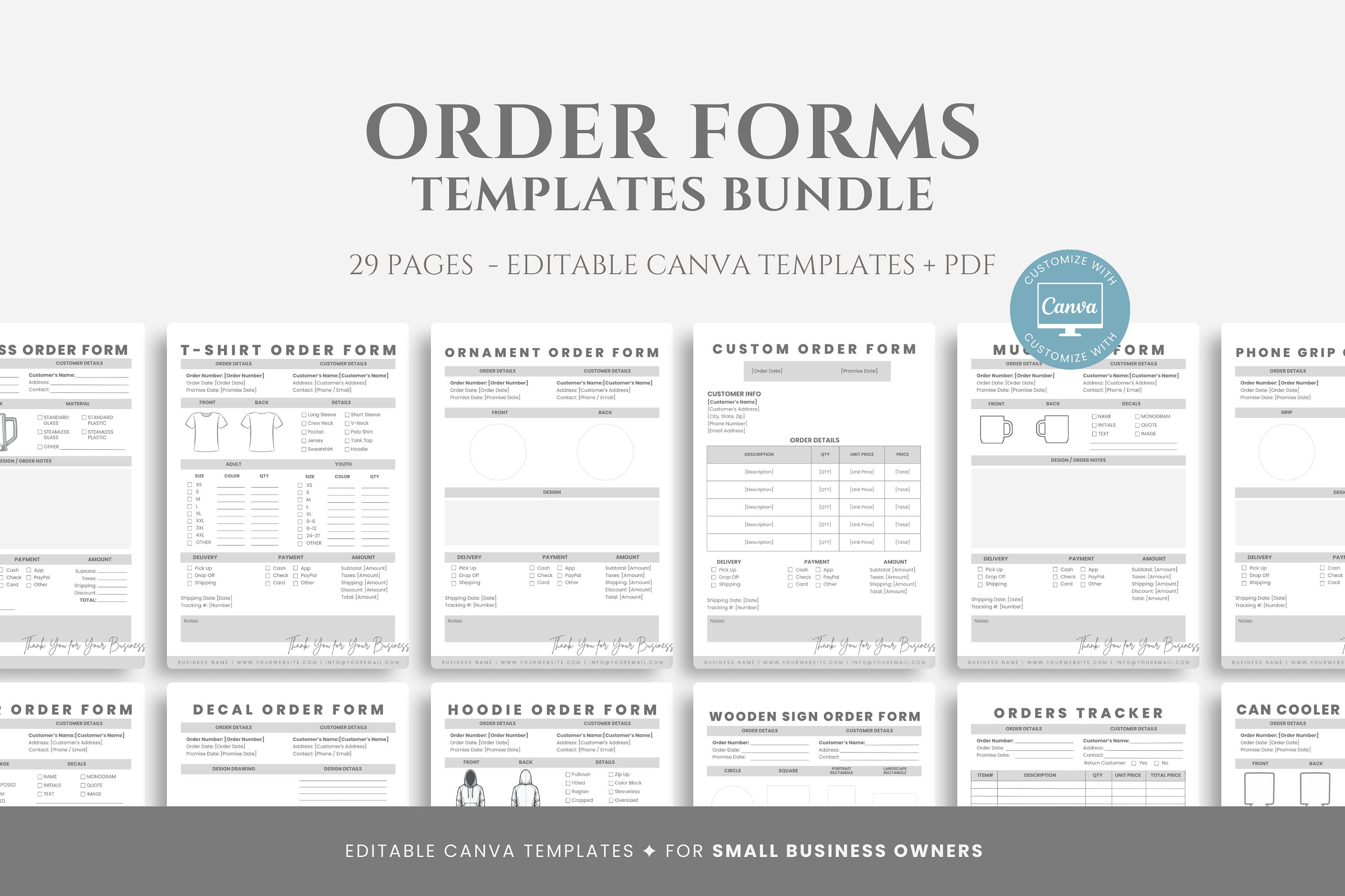 Editable 14 Order Forms Template Bundle, Printable Order Forms Template ...