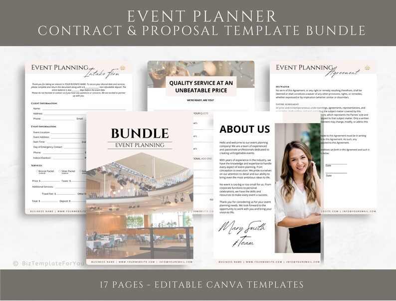 Editable Event Planner Contract & Proposal Template Bundle - Etsy