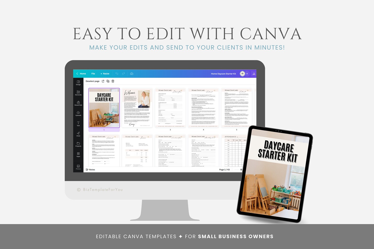 Daycare Starter Kit, Editable Daycare Forms Templates, Starter Kit for ...