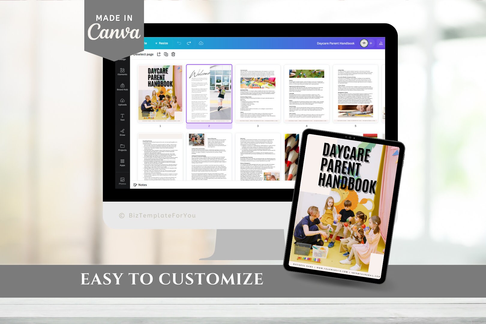 Editable Daycare Parent Handbook Template, Parent Handbook for Home ...