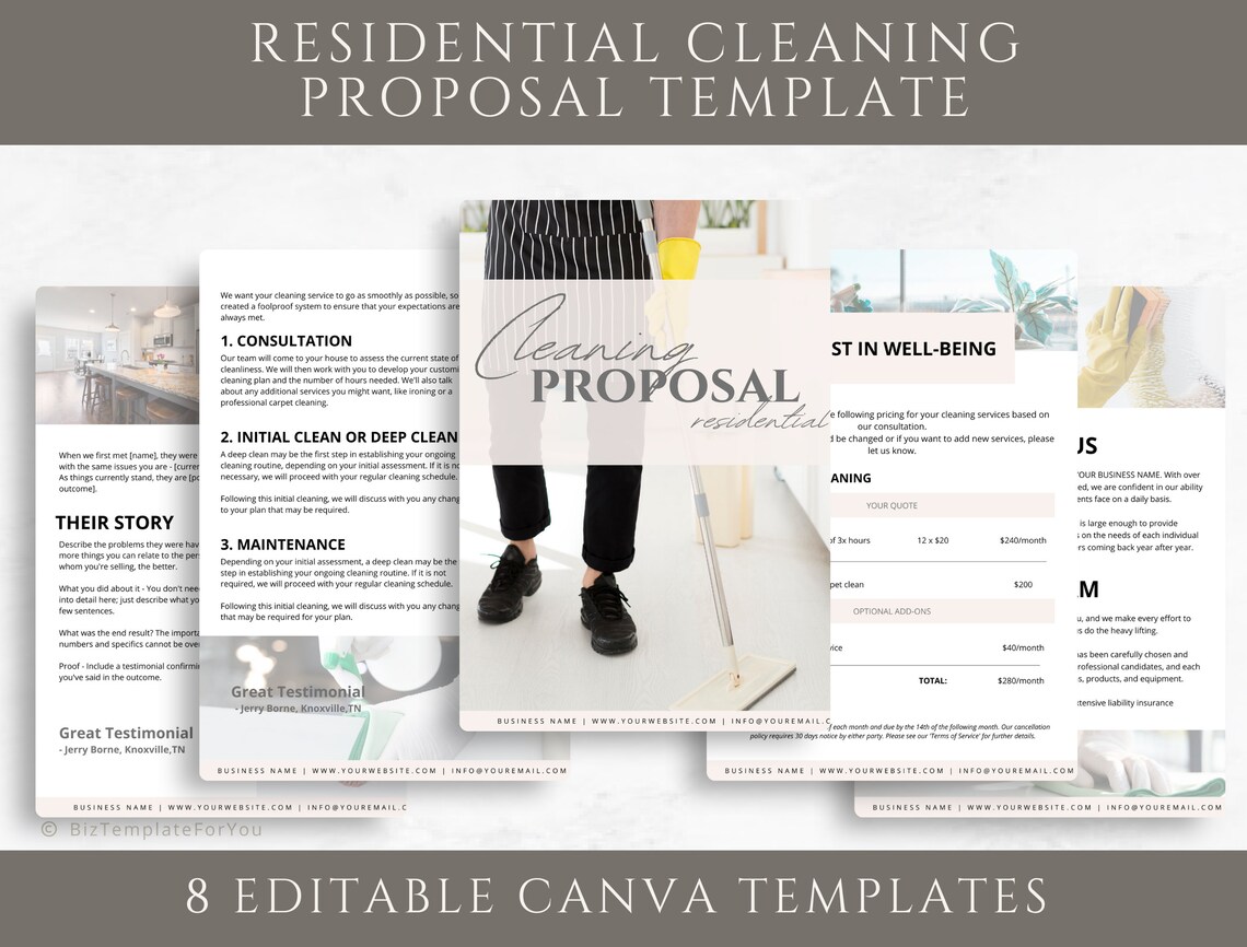 Residential Cleaning Proposal Template for Cleaning Service - Etsy