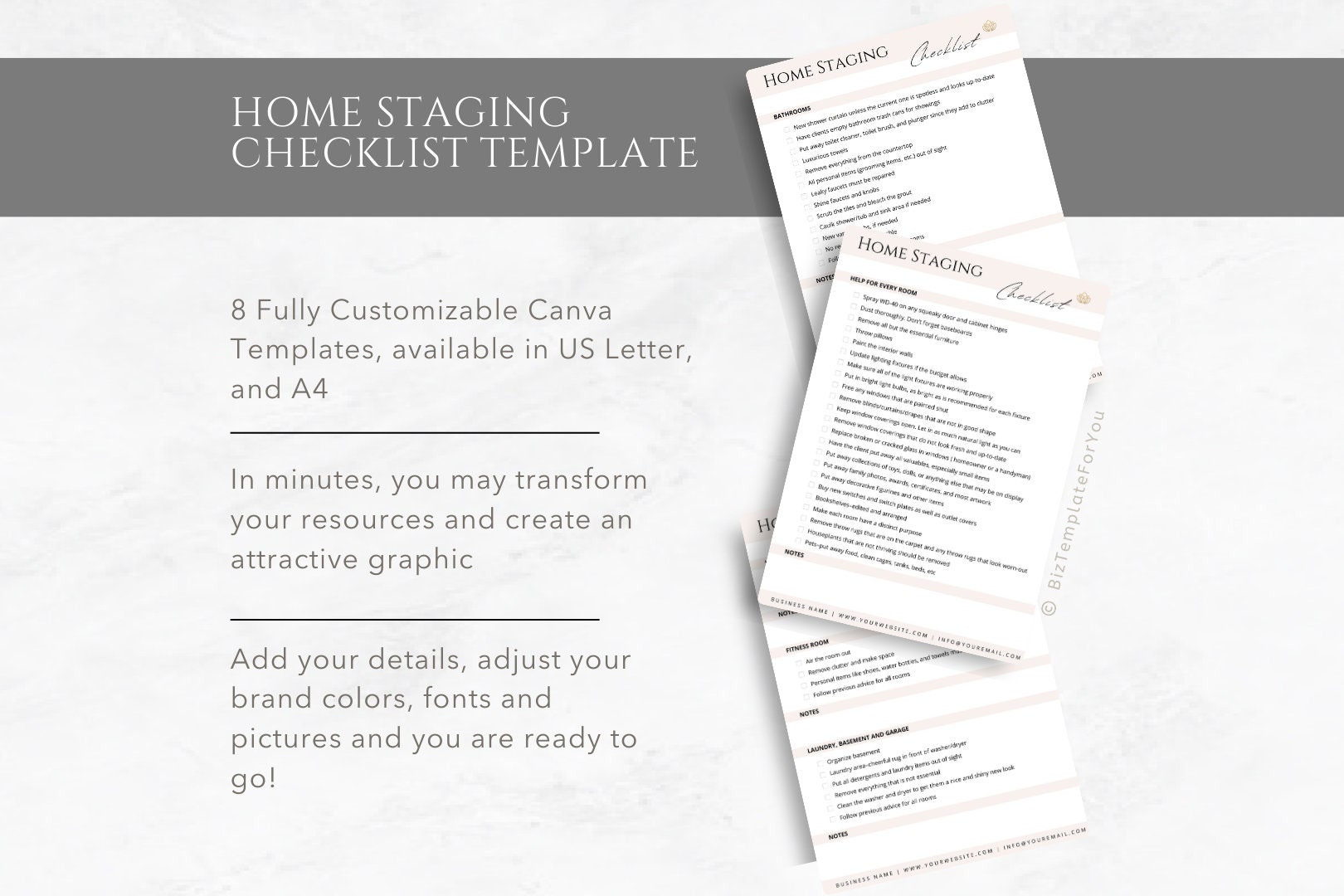 Editable Home Staging Checklist, Property Staging Checklist Template ...
