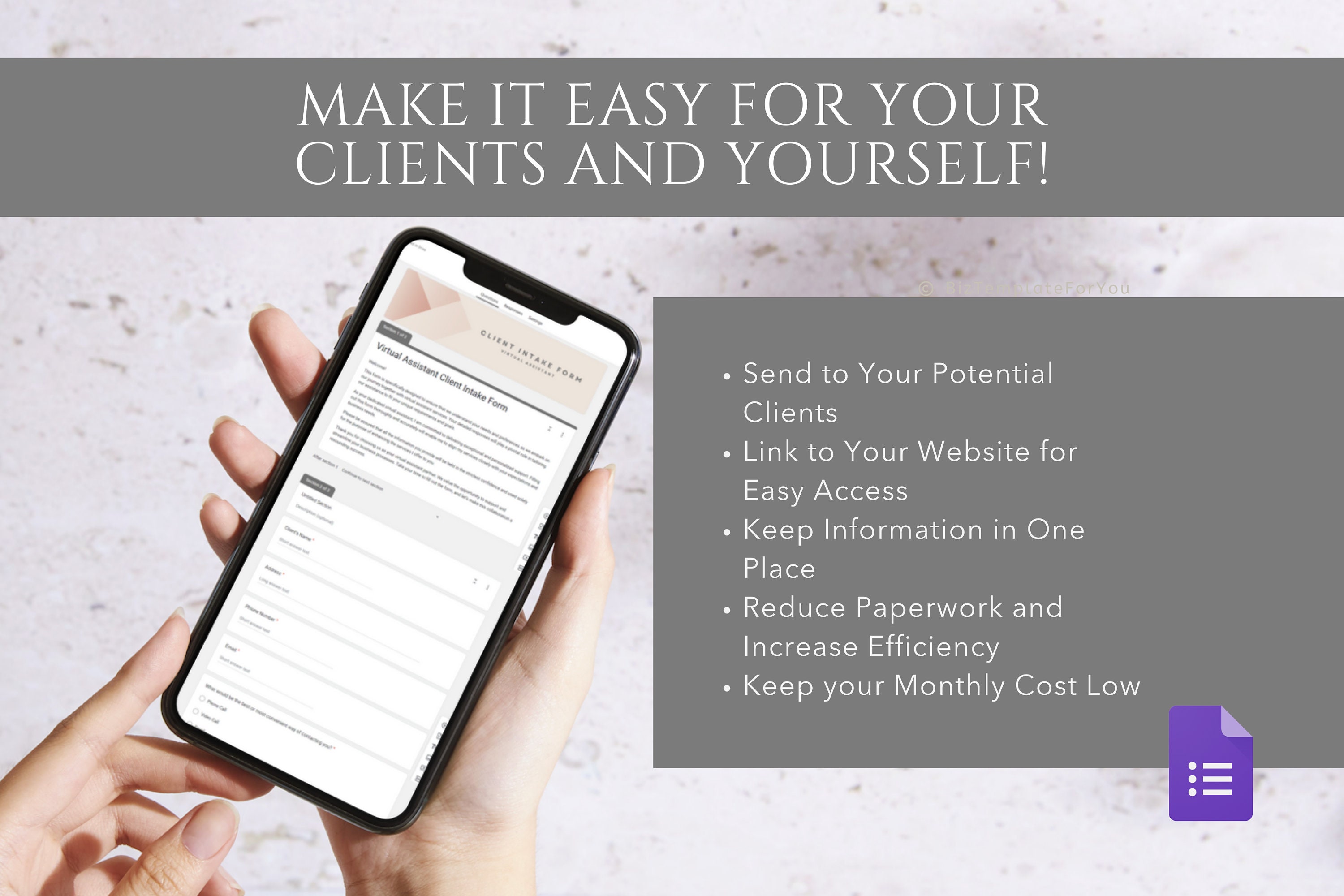 Editable Virtual Assistant Client Intake Form Template, Freelance ...