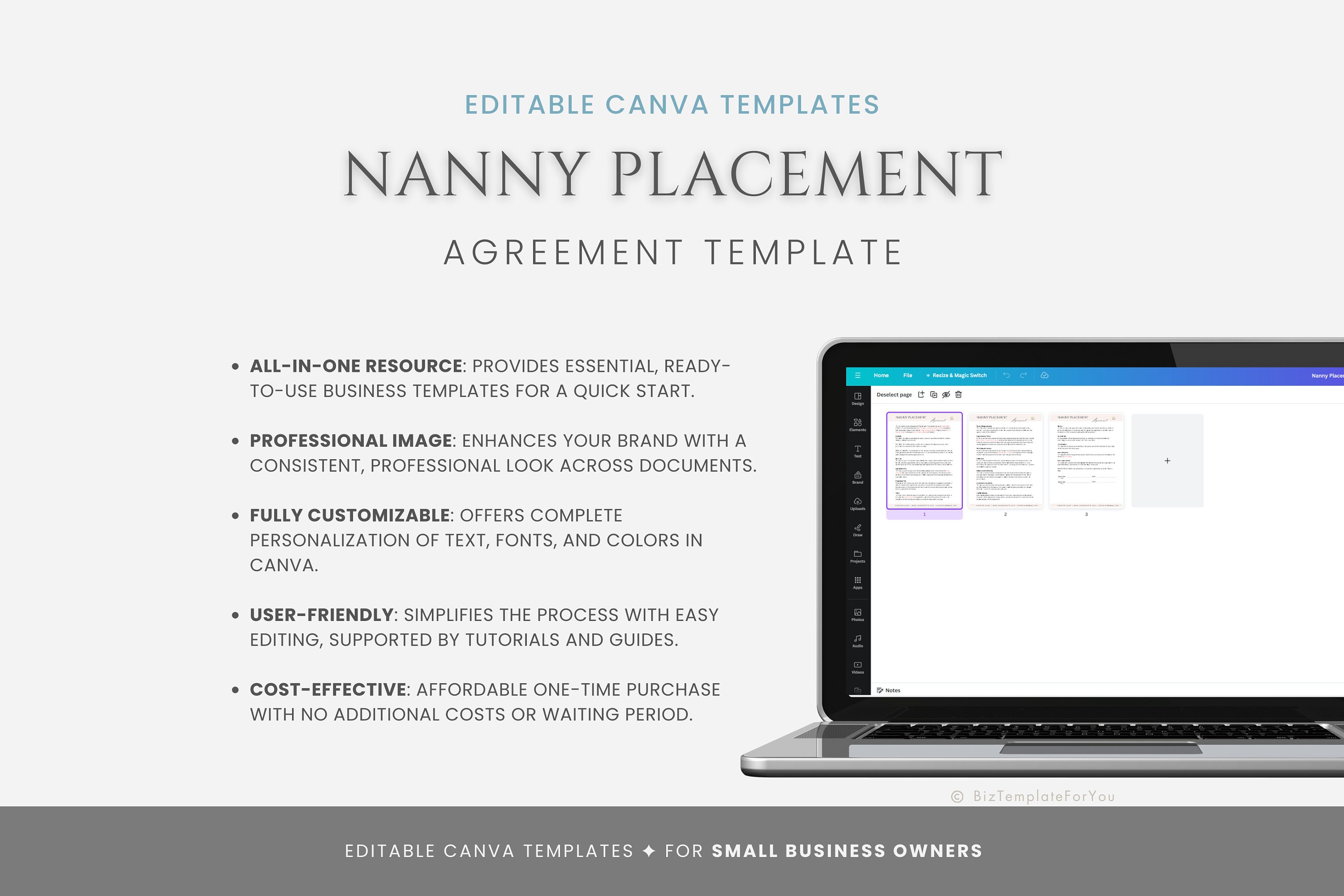 Nanny Agency - Nanny Placement Agreement Template, Editable Nanny ...
