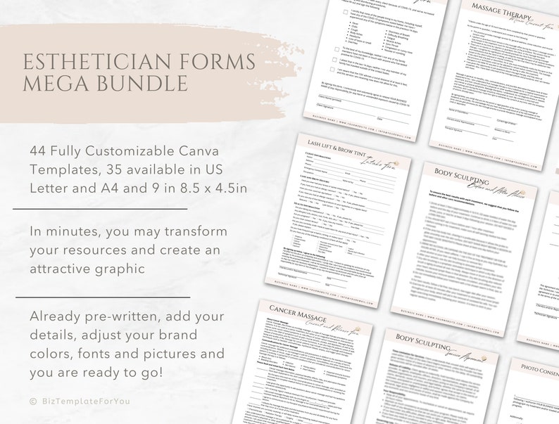 Editable Esthetician Forms Bundle Esthetician Template Intake - Etsy Editable Esthetician Forms Bundle Esthetician Template Intake - Etsy