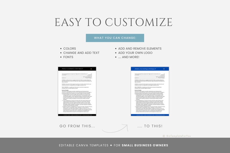 Editable Pool Cleaning Contract Template, Professional Pool Cleaner ...