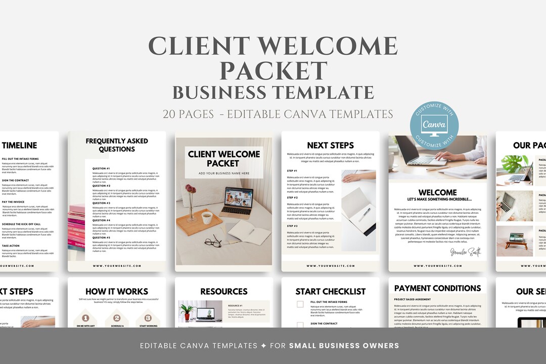 Editable New Client Welcome Packet Template, Onboarding Canva Template ...
