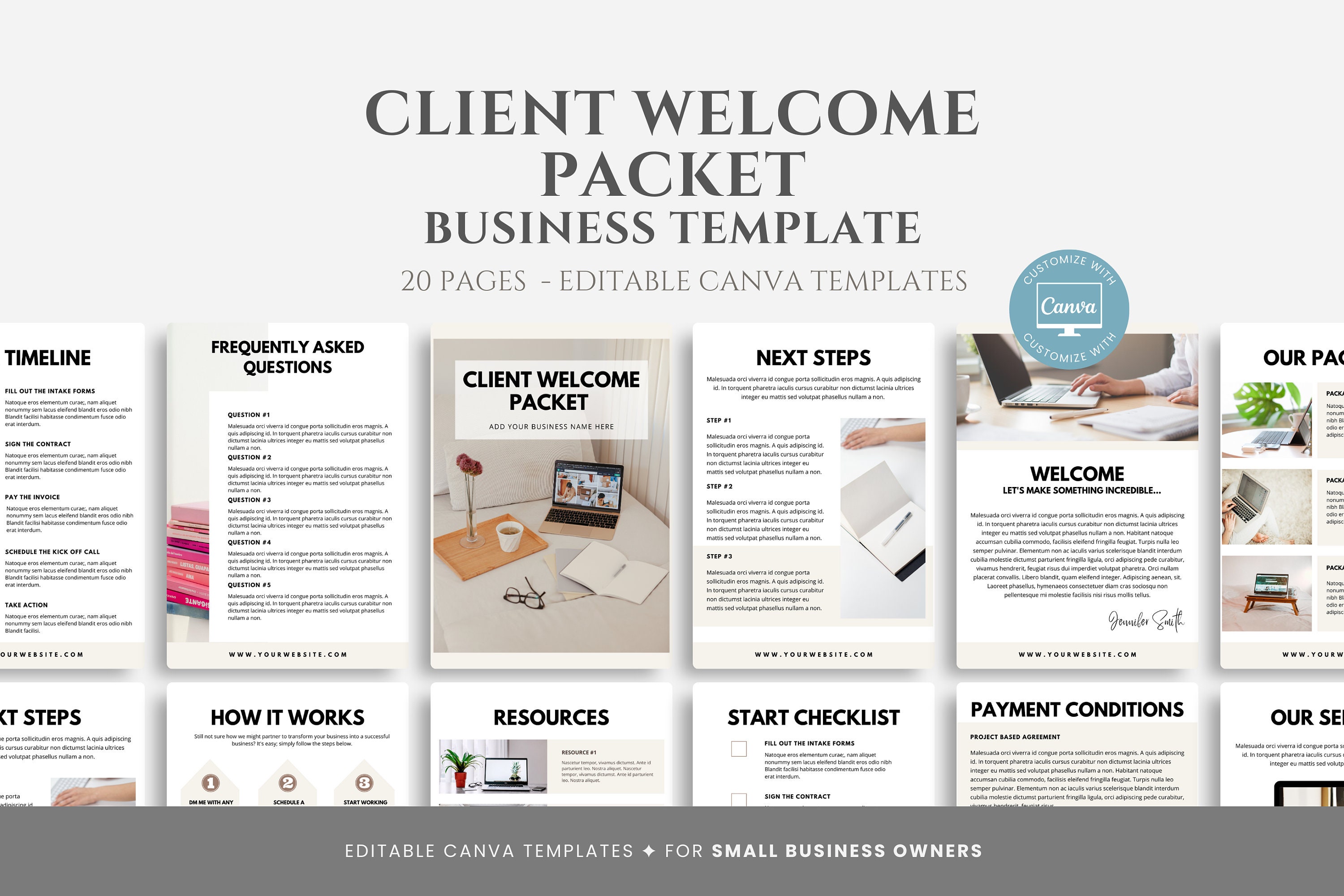 Editable New Client Welcome Packet Template, Onboarding Canva Template ...