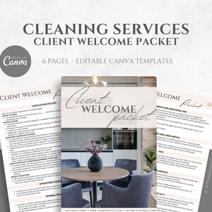 Cleaning Services Client Welcome Packet, Editable Client Onboarding ...
