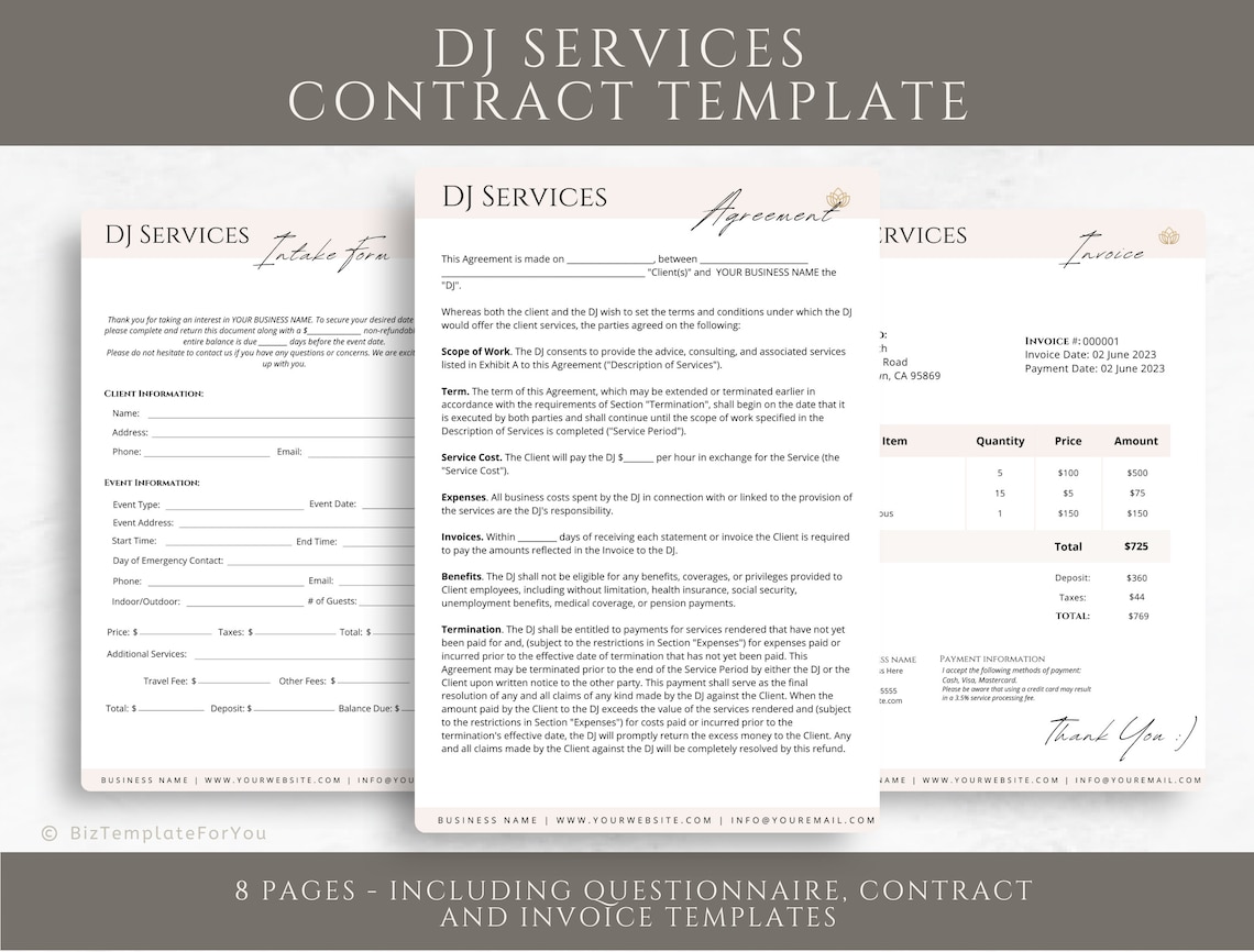 Editable DJ Services Contract Template Wedding DJ Business - Etsy Editable DJ Services Contract Template Wedding DJ Business - Etsy