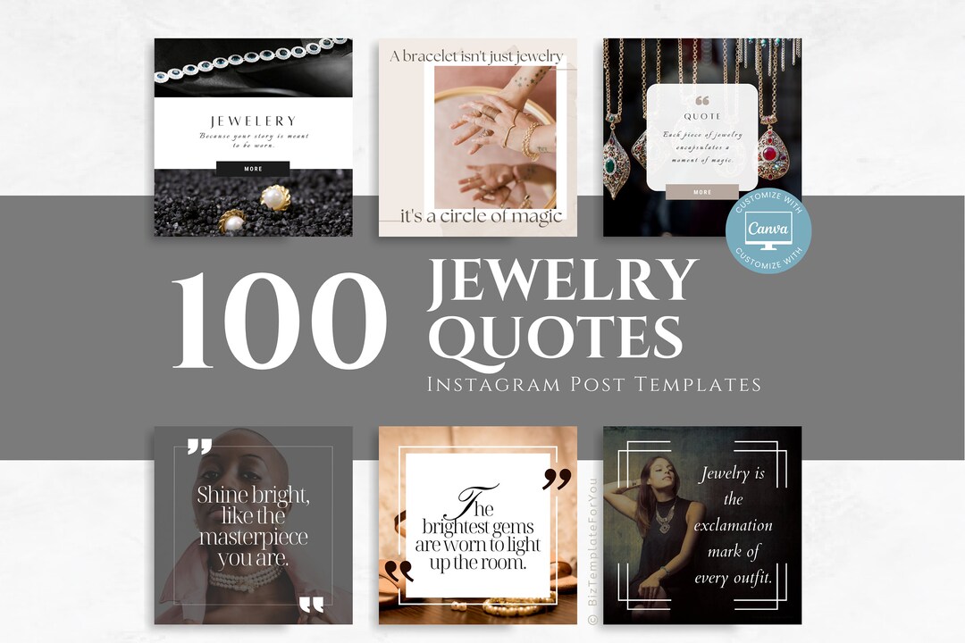 Editable 100 Jewelry Quotes for Instagram, Inspirational Quotes for ...