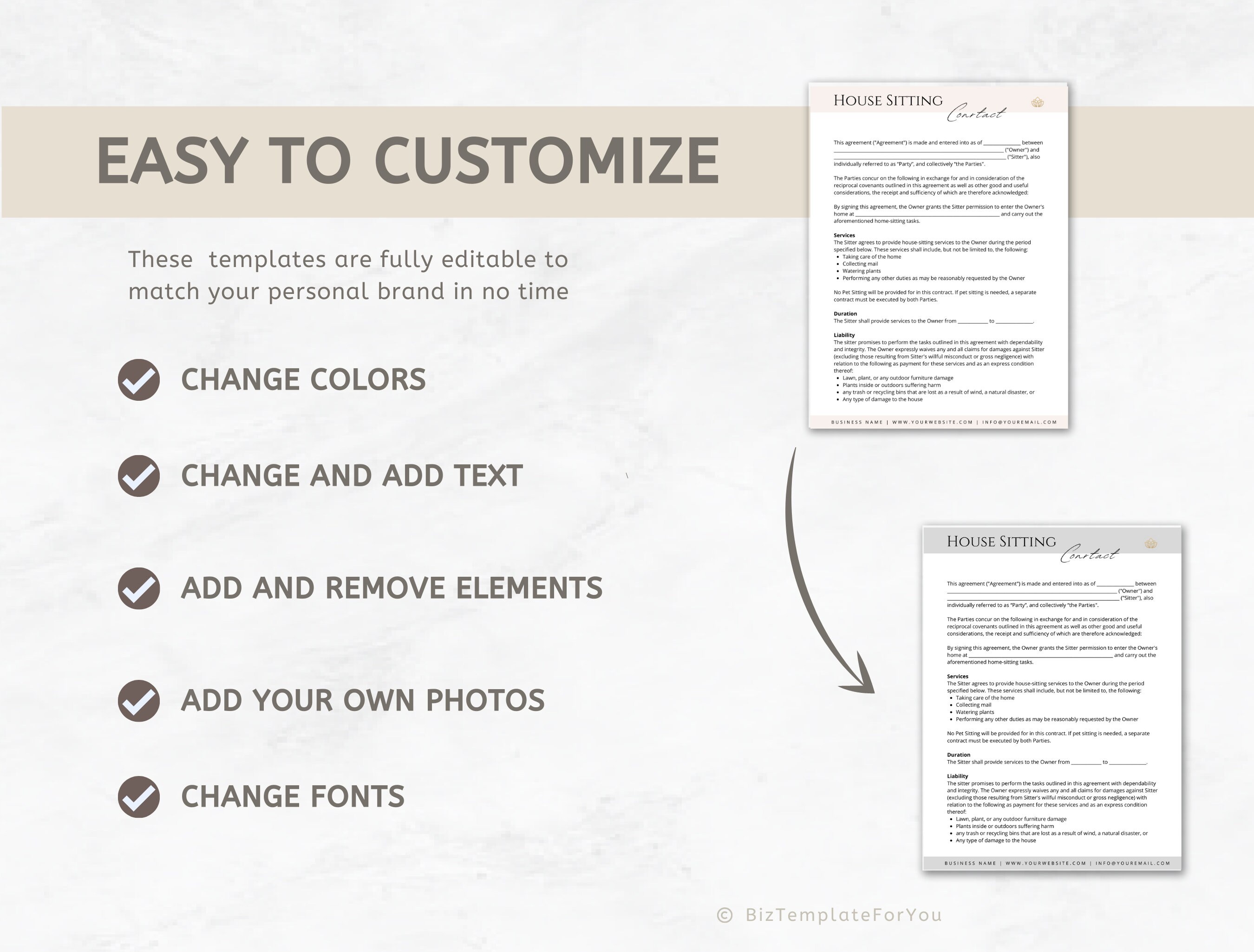 Editable House Sitting Contract Template House Sitter - Etsy