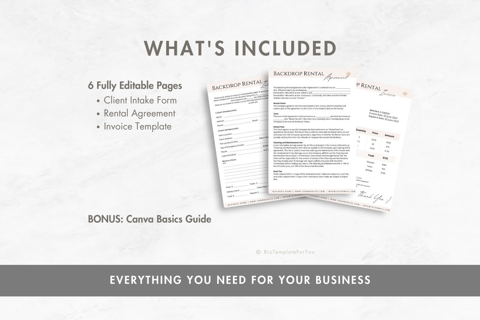 Editable Backdrop Rental Agreement, Party Equipment Rental Contract ...