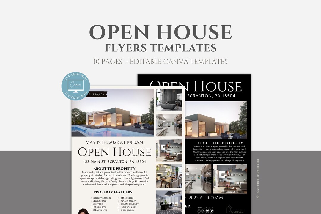 Real Estate Open House Flyer Template, House Hunting Template for Real ...