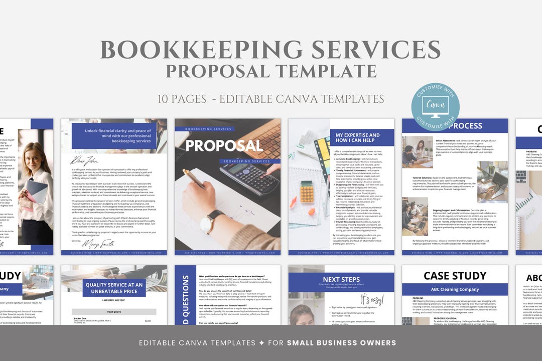Editable Bookkeeping Services Proposal Template, Freelance Bookkeeper ...