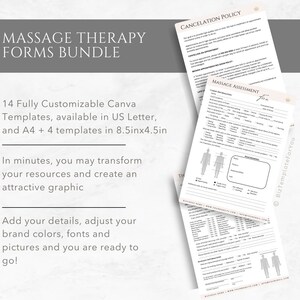 Editable Massage Therapist Forms Bundle, Esthetician Forms Packet for ...