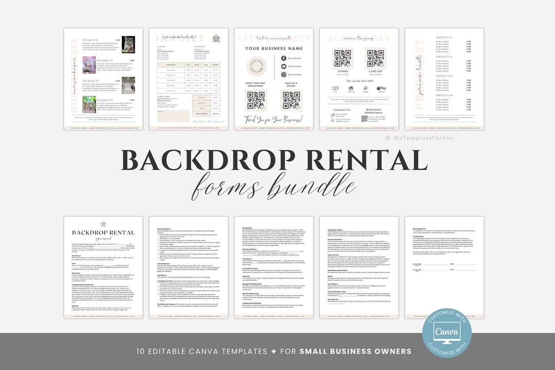 Editable Backdrop Rental Agreement, Party Equipment Rental Contract ...