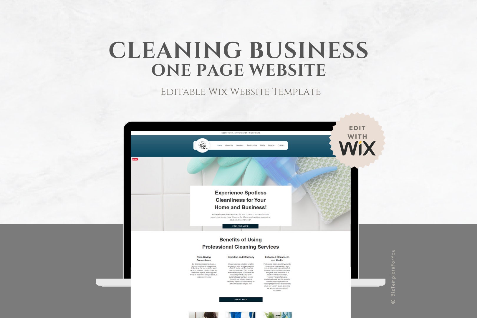 Editable Cleaning Business Website Template, Customizable Wix Website ...